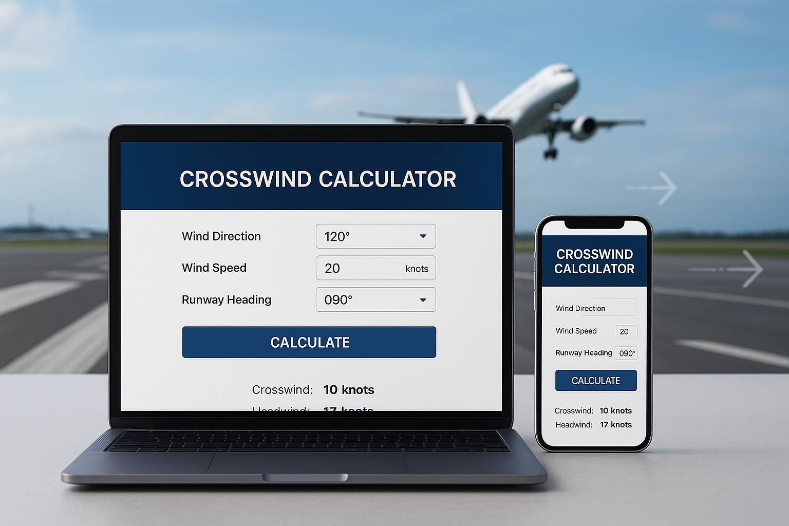 Crosswind Calculator – Simple Calculation for Safe Flying